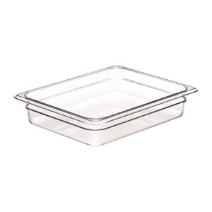 cambro 1/2 size 2 1/2-inch deep camwear food pan, 2 1/2-inch h x 12 3/4-inch w x 10 3/8-inch d, clear (22cw135)