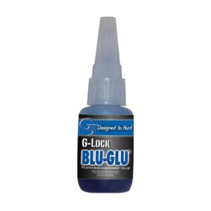 g5 g-lock insert/fletching blu-glu adhesive | provides instant adhesion in seconds | not for use with hidden insert systems | dries practically clear