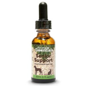 animal essentials senior support supplement dogs and cats, 1 fl oz - made in usa physical and mental well-being