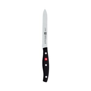 zwilling twin signature 5-inch utility knife, razor-sharp, made in company-owned german factory with special formula steel perfected for almost 300 years, dishwasher safe,black