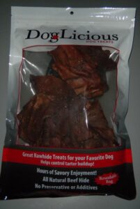 dog-licious rawhide bone for dogs, non-stain beef flavored dog chew treat, long lasting dog chew (50598)