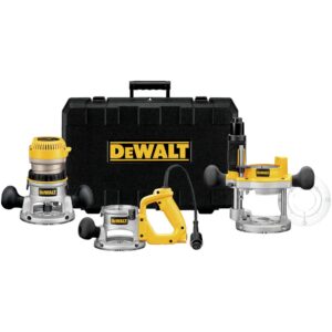 dewalt router, fixed/plunge base kit, 12-amp, 2-1/4-hp (dw618b3)