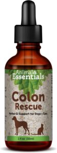 animal essentials colon rescue for dogs & cats - constipation relief, stool softener with slippery elm, marshmallow root, licorice root - 1 fl oz