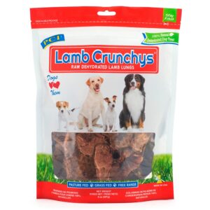 pet center, inc. pci lamb crunchys raw dehydrated lamb lungs dog treats, 8 ounce pack, one size