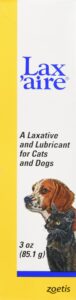 lax'aire laxative and lubricant for dogs and cats, gentle constipation relief and hairball remedy, 3 oz