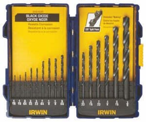 irwin tools black oxide drill bit set, 15-piece (314015)