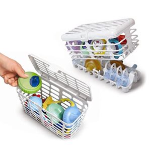 prince lionheart made in usa high capacity 2-in-1 dishwasher basket for toddlers & infants bottle parts & accessories | fits all dishwashers | 100% recycled plastic