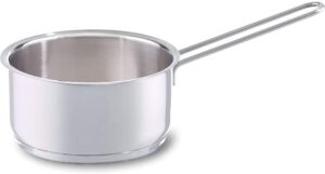 fissler 008-166-14-100 single-handed pot, snacky, sauce pan, silver, 5.5 inches (14 cm), small, gas stove/induction compatible