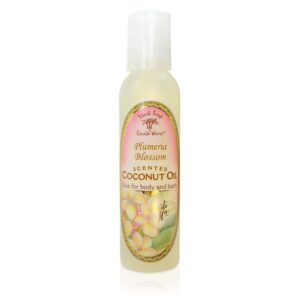 island soap & candle works scented coconut oil, 4.5oz.,plumeria