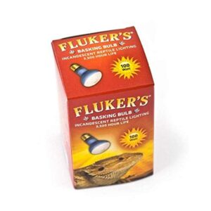 fluker's incandescent basking spotlight bulbs for reptiles tanks, reptile heat lamp bulbs for infrared light, 100-watt