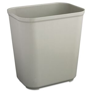 rubbermaid 2543gra fire-resistant wastebasket, rectangular, fiberglass, 7gal, gray