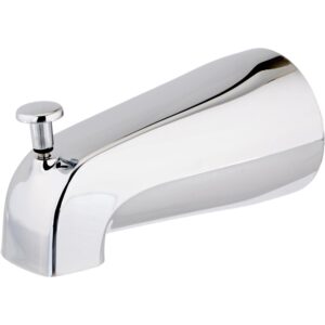 ez-flo 5-3/8 inch zinc bath tub diverter spout, 1/2 inch ips pipe, chrome, 15083