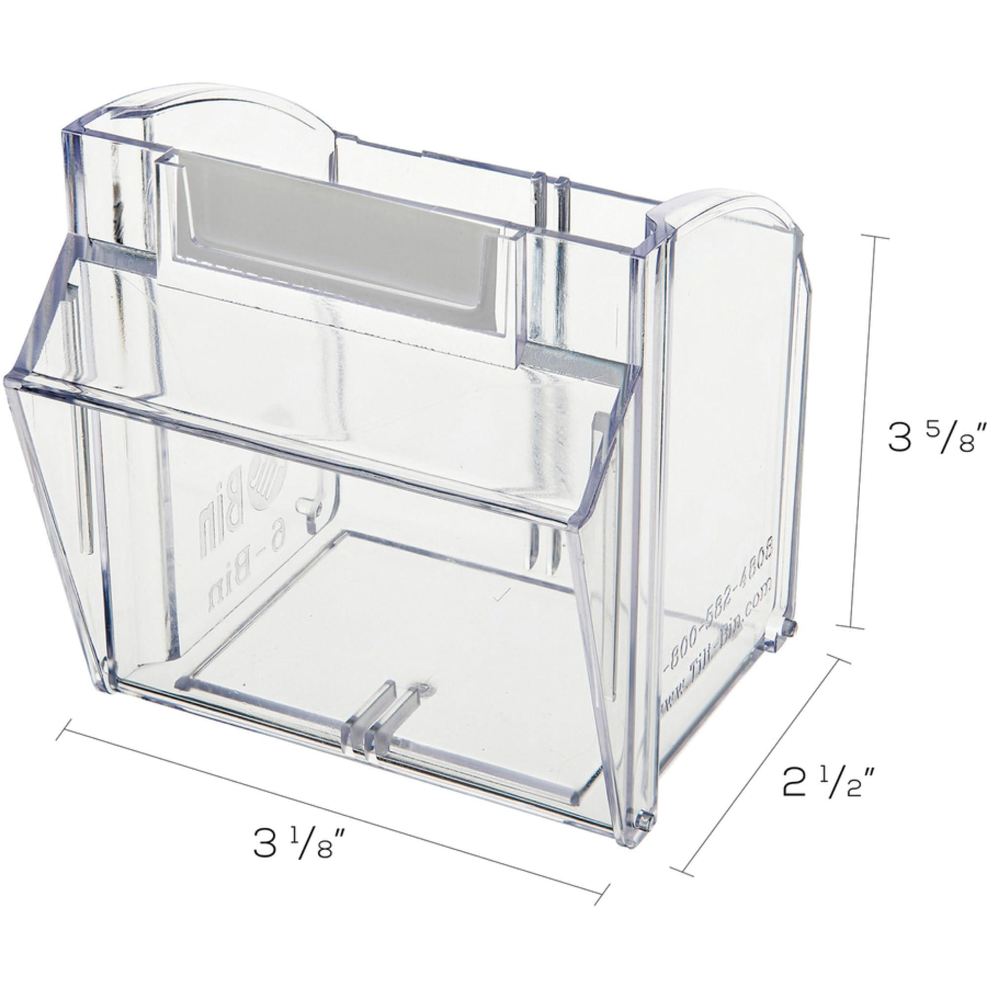 Deflecto Interlocking Tilt Bin, 6 Bin Unit, Clear and White, 23-5/8” x 4-1/2” x 3-5/8” (20603OP)