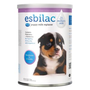 pet-ag esbilac puppy milk replacer powder - 28 oz - powdered puppy formula with prebiotics, probiotics & vitamins for puppies newborn to six weeks old - easy to digest