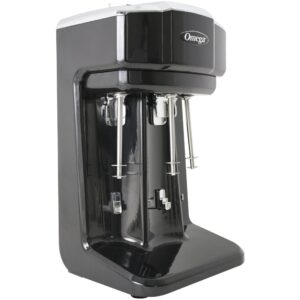 omega juicers m3000 commercial milkshake maker triple spindle, 1/3 horsepower, black