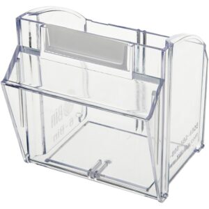 Deflecto Interlocking Tilt Bin, 6 Bin Unit, Clear and White, 23-5/8” x 4-1/2” x 3-5/8” (20603OP)