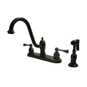 kingston brass kb3115blbs 8" centerset kitchen faucet, oil rubbed bronze