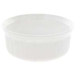 corningware fs1 2.5 qt /2.35l round french white glass casserole dish