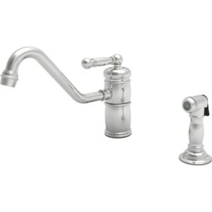 newport brass 941 nadya single handle kitchen faucet with sidespray, polished nickel