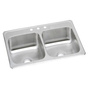 elkay celebrity cr33213 equal double bowl top mount stainless steel sink