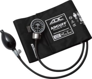 adc 700-12xbk diagnostix model 700 pocket aneroid sphygmomanometer with adcuff nylon blood pressure cuff, large adult, black