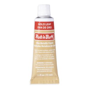 amaco rub n buff wax metallic finish - rub n buff gold leaf 15ml tube - versatile gilding wax for finishing furniture antiquing and restoration - rub and buff colors single tube