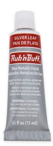 amaco 76370k rub 'n buff wax metallic finish, silver leaf, 0.5-fluid ounce