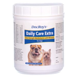 doc roy's daily care extra multivitamin with minerals for dogs- canine daily health supplement - 365ct tablets