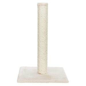 trixie parla cat scratching post 24.4 inch - cat scratcher with soft fabric covering base and durable sisal rope - in beige