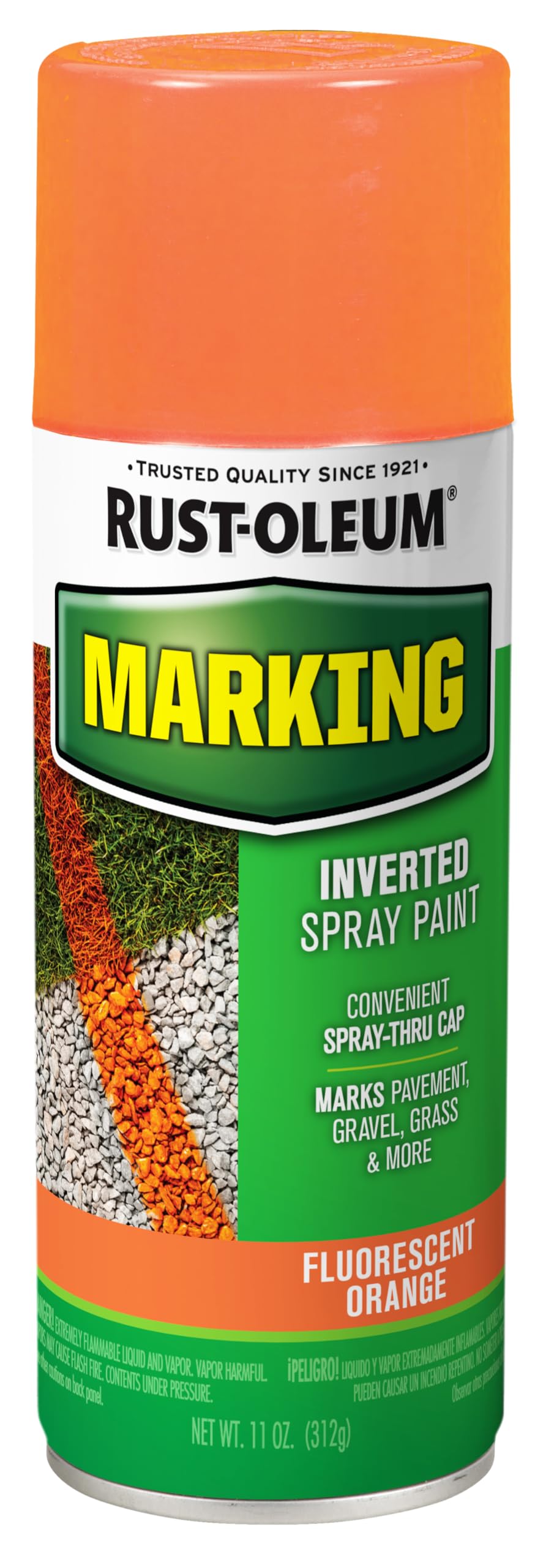 Rust-Oleum 1987830 Specialty Marking Spray Paint, 11 oz, Fluorescent Orange