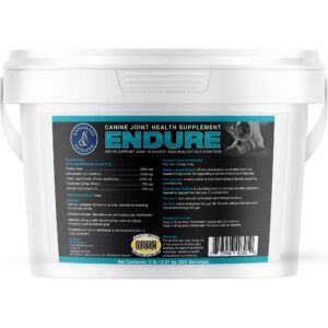 annamaet endure – hip & joint powder supplement for dogs – with glucosamine, chondroitin and green lipped mussel for joint support and psyllium for gut health - 5 lb