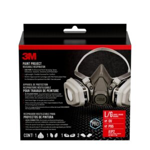 3m p95 / organic vapor paint project reusable respirator 6311, large size , niosh-approved, use for professional paint spraying, lightweight, flexible, thermoplastic faceseal for comfort (6311p1-dc)