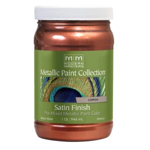 qt modern masters me195 copper metallic paint collection, satin water-based decorative metallic paint