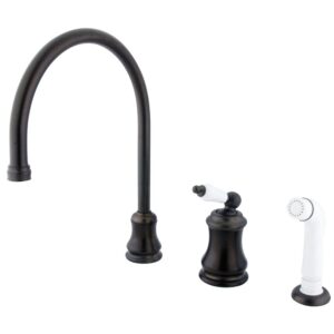 kingston brass ks3815pl restoration widespread kitchen faucet, 9", oil rubbed bronze