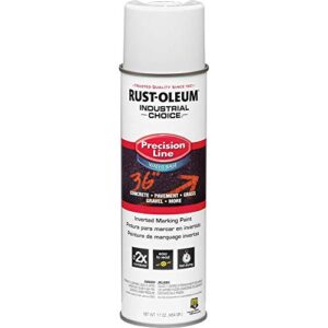 rust-oleum 203039 17 oz industrial choice precision line inverted marking spray paint, white