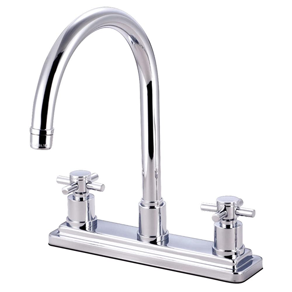 Kingston Brass KS8791DXLS Concord 8" Centerset Kitchen Faucet, 8" Spout Reach, Polished Chrome