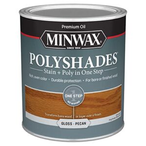 minwax polyshades wood stain + polyurethane finish – quart, pecan, gloss