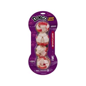 dingo goofballs chicken and raw hide chew, 4-count