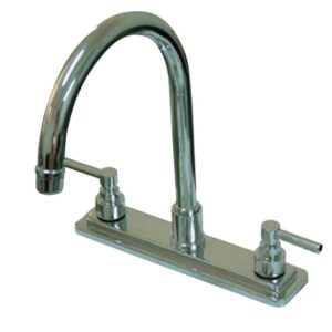 kingston brass ks8791ells elinvar 8" centerset kitchen faucet, polished chrome