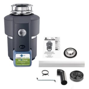 InSinkErator Garbage Disposal, Evolution Septic Assist, Quiet Series, 3/4 HP Continuous Feed, Gray + 1-Pack Bio-Charge Cartridge