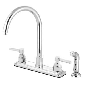 kingston brass ks8791el elinvar 8" centerset kitchen faucet, polished chrome