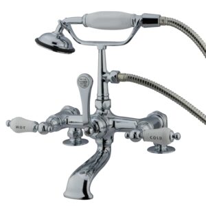 elements of design hot springs dt2041cl deck mount clawfoot tub filler with hand shower, polished chrome