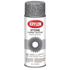 krylon k18201 coarse stone texture finish spray paint, black granite, 12 ounce