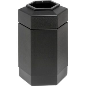 hexagon waste container - 30-gallon (black) (29" h x 20" w x 17 1/4" d)