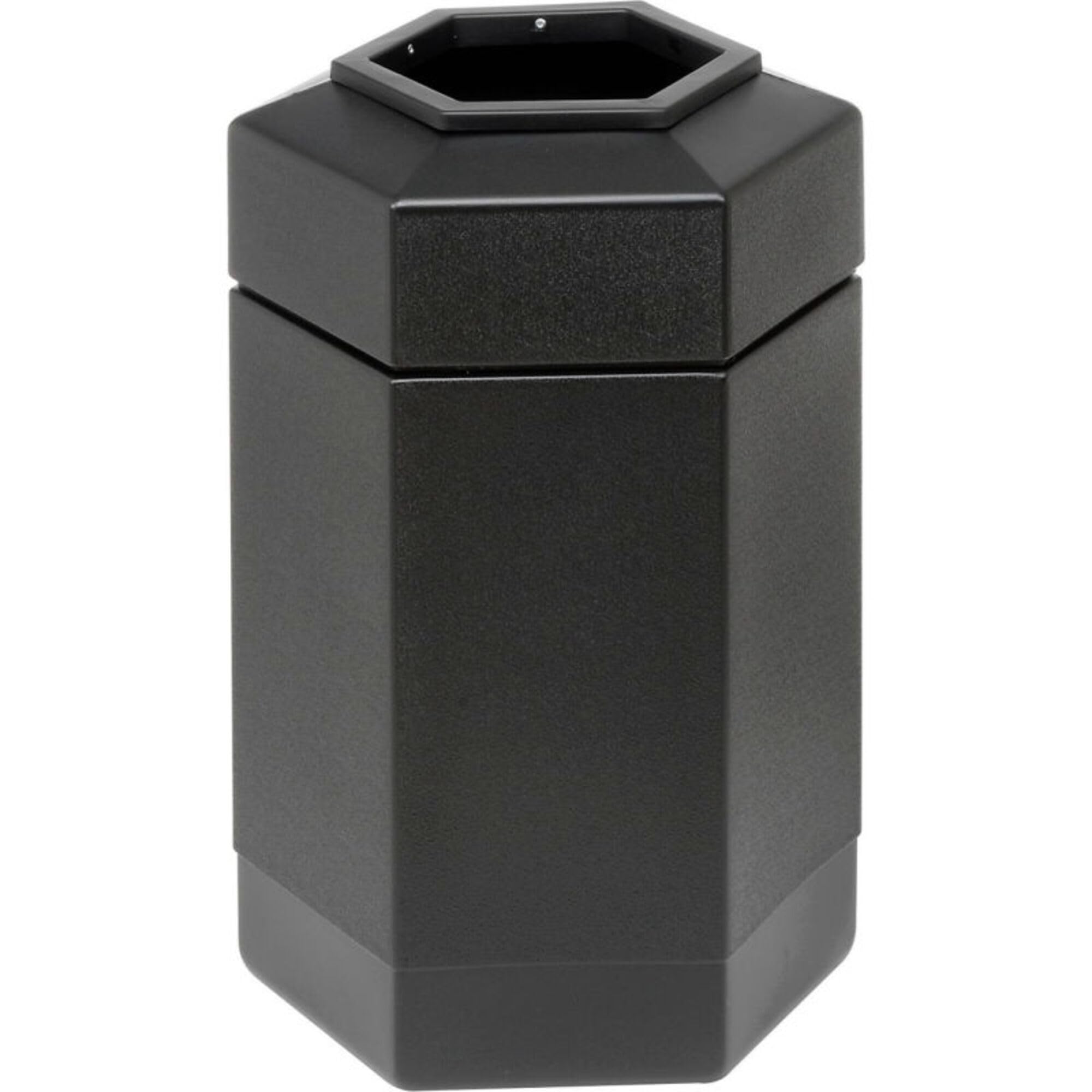 Hexagon Waste Container - 30-Gallon (Black) (29" H x 20" W x 17 1/4" D)