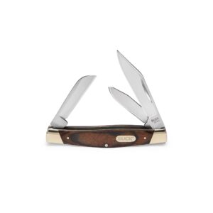 buck knives 371 stockman 3-blade pocket knife with woodgrain handle