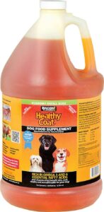 healthycoat dog food supplement: gallon. for excessive shedding, itching, hot spots, allergies.