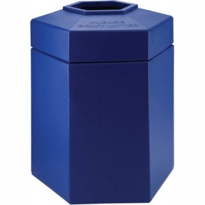 commercial zone products 737204 hex waste container,blue,45 gal.