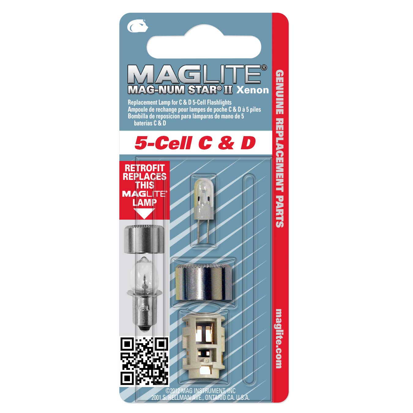 Maglite Replacement Lamp for 5-Cell C & D Flashlight, 1 pk