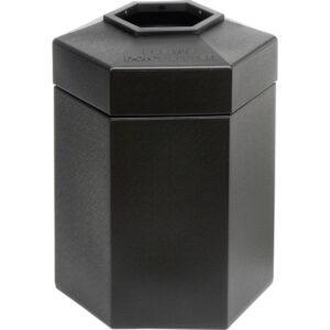 commercial zone products 737201 hex waste container,black,45 gal.